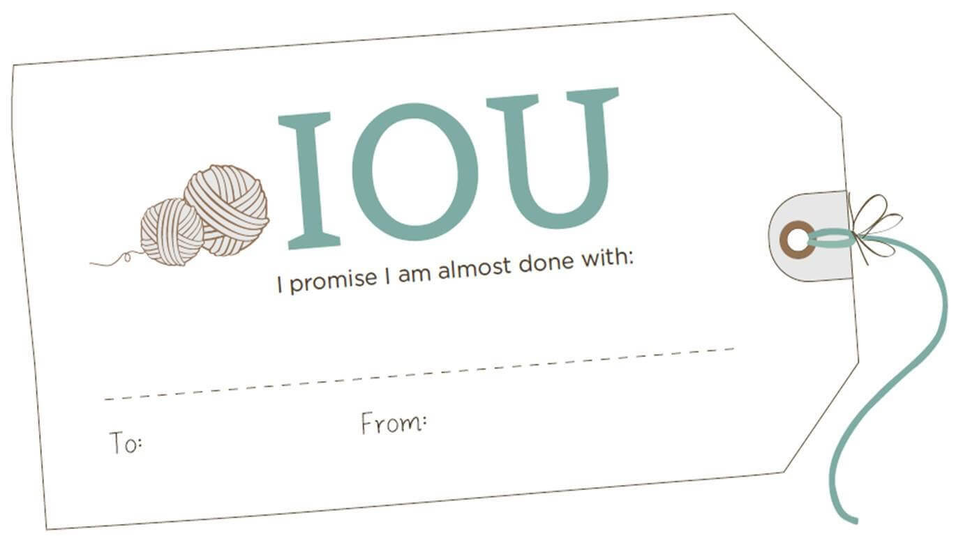 Not Finished With Your Handmade Gift Yet IOU Gift Tags Petals To 