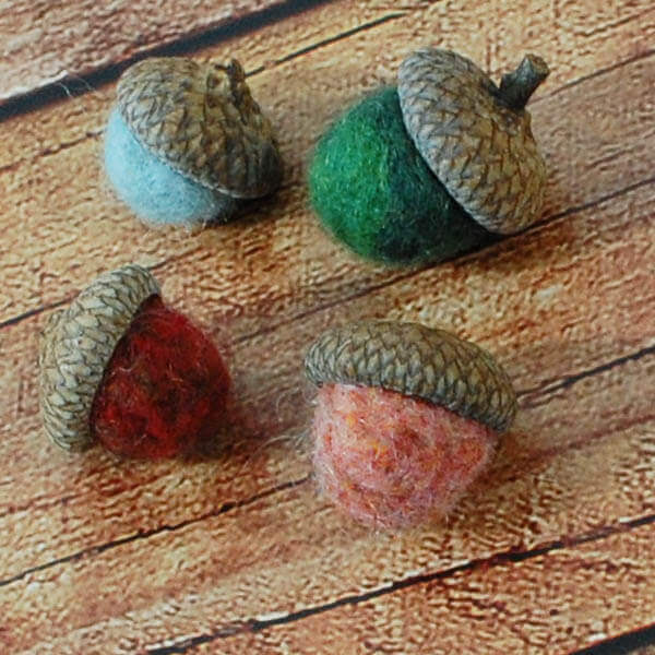 How to Make Needle Felted Acorns - Petals to Picots