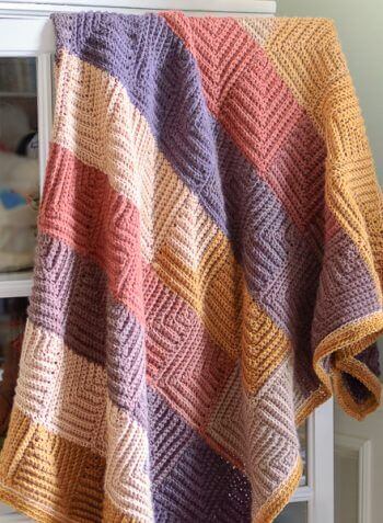 Continuous Mitered Square Crochet Afghan Pattern | Petals to Picots